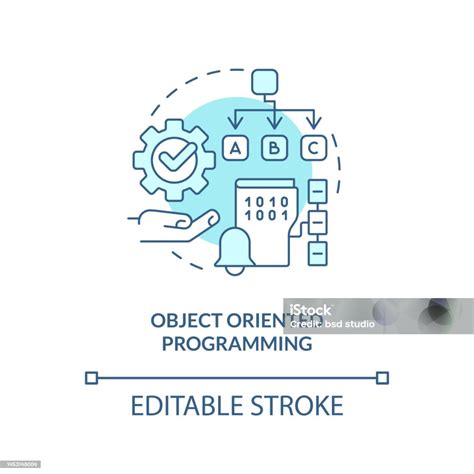 object oriented programming turquoise concept icon stock illustration