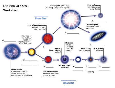 Life Cycle Of The Stars Worksheet Worksheet Star Life Cycle