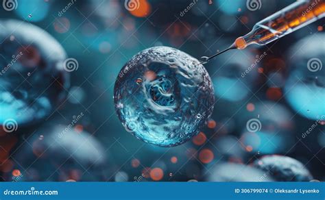 Injection Into Cell Macro Stock Illustration Illustration Of Technology 306799074