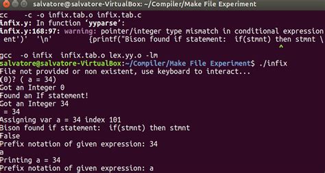 Compiler Construction Bison Yacc If Statement Always Executing