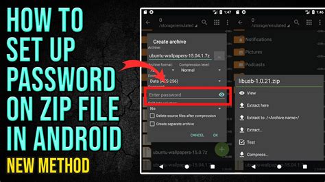 How To Set Up Password On Zip File In Android 2025 Easy Youtube