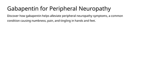 Gabapentin For Peripheral Neuropathy Meds Is