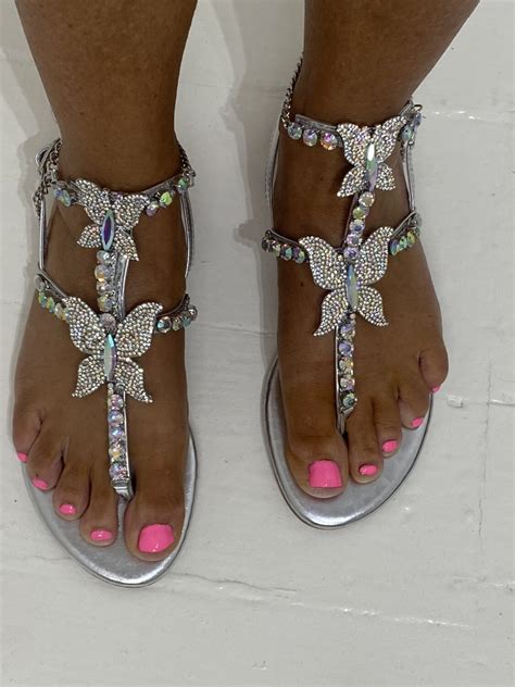 DIAMANTE BUTTERFLY SANDALS | Sparkles Boutique