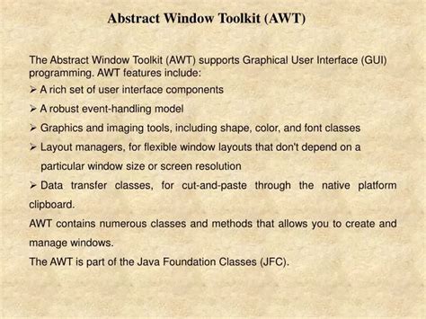 PPT Abstract Window Toolkit AWT PowerPoint Presentation Free Download ID
