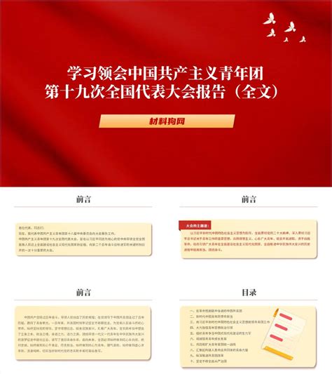 中国共产主义青年团第十九次全国代表大会报告全文ppt课件