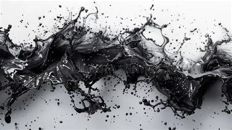 Dynamic Black Ink Splash Generative Ai Stock Illustration Illustration Of Monochrome