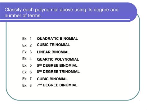 classifying polynomials ppt