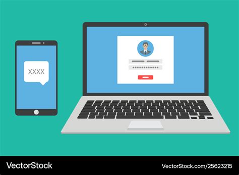 Two Steps Authentication Concept Verification By Vector Image