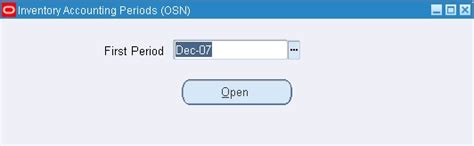 Accounting Periods In Oracle Inventory R12