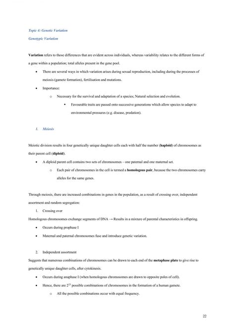 Hsc Biology Module 5 Heredity Completed Notes Biology Year 12 Hsc Thinkswap