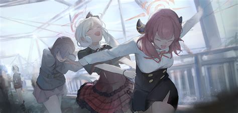 Kayoko Aru Mutsuki And Haruka Blue Archive Drawn By Yunkkker Danbooru