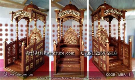 Mimbar Kubah Motif Ukir Baru