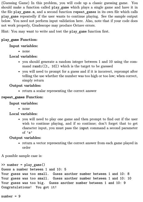 Solved Guessing Game In This Problem You Will Code Up A