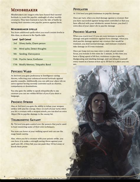 Ranger And Subclass Homebrew Before 2024 Phb Drop R Unearthedarcana