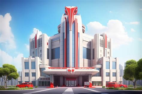 Emergency Hospital Exterior Architecture Premium Ai Generated Image