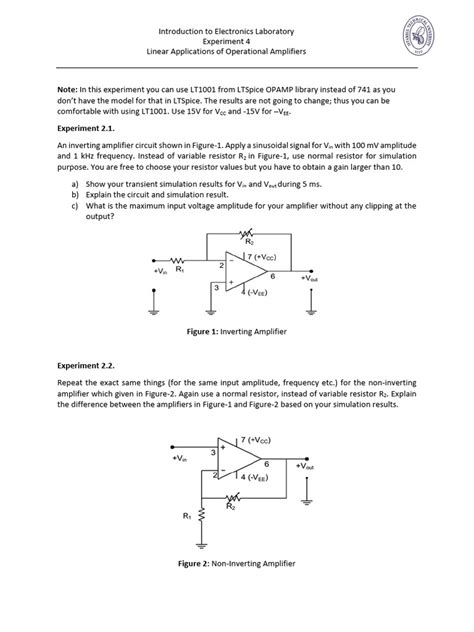 Experiment 4 Pdf Amplifier Operational Amplifier
