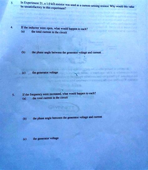 In Experiment21 10 K Resistor Was Used As A Current Sensing Resistorwhy Would Thisvalue Be