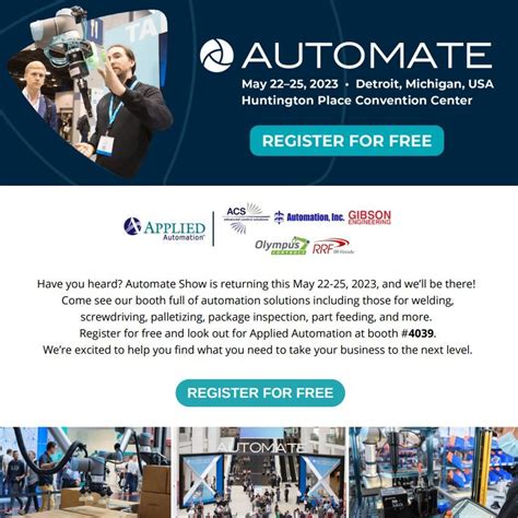 Applied Automation On Linkedin Automate Automate2023 Detroit Huntingtonplaceconventioncenter…