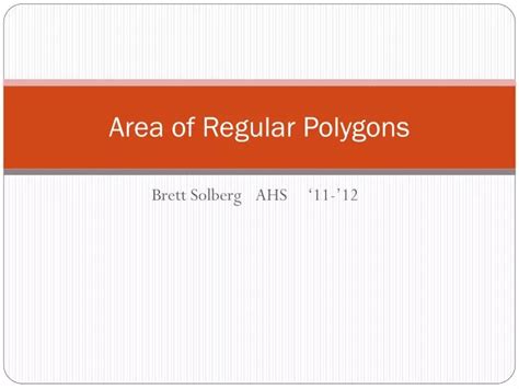 PPT Area Of Regular Polygons PowerPoint Presentation Free Download ID 2359004