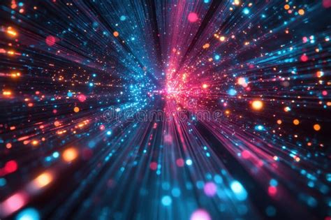 Colorful Light Particles Create A Dynamic Visual Experience In A Dark Space Showcasing Movement