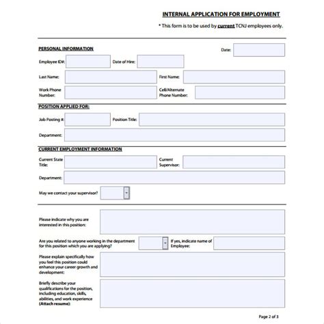 4 Internal Application Form Templates Pdf Free And Premium Templates