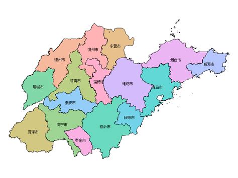 山东省市级地图ppt可编辑矢量行政区划