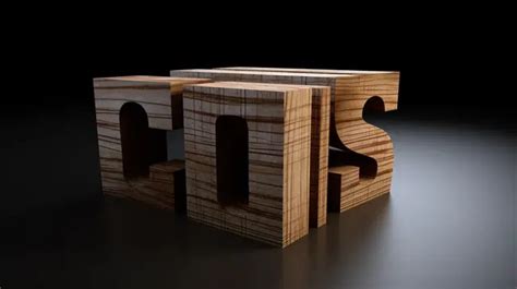 wooden cms block text in gray created using 3d rendering technology