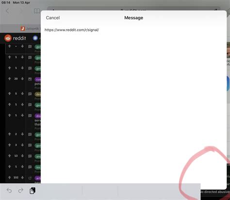 Ipados Share Sheet Send Button Missing In Landscape · Issue 4435 · Signalappsignal Ios