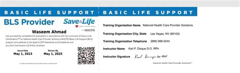 Bls Certificate Dr Waseem Ahmad