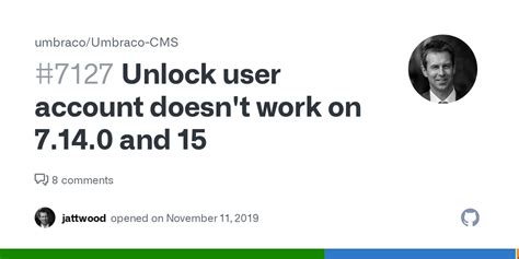 Unlock User Account Doesnt Work On 7140 And 15 · Issue 7127 · Umbracoumbraco Cms · Github