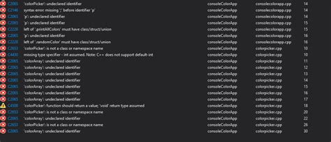 when i split up my c class into a header and implementation i get 20