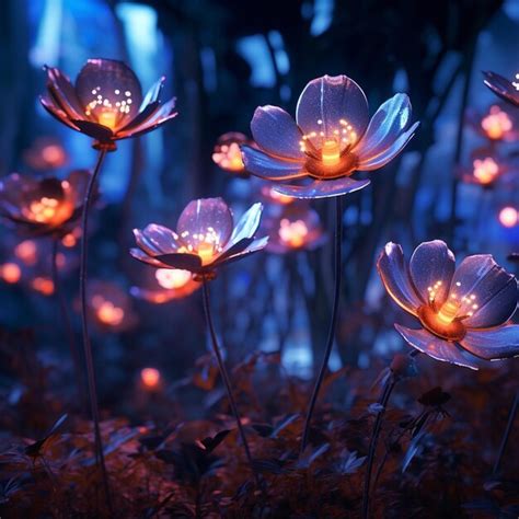 Premium Photo Flowers With Lit Candles In The Middle Of Them In A