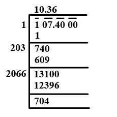 Find the square root of the following numbers correct to two decimal places:107.45