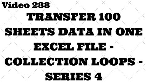 Learn Excel Video VBA Macro To Transfer Sheets Data In One Workbook YouTube