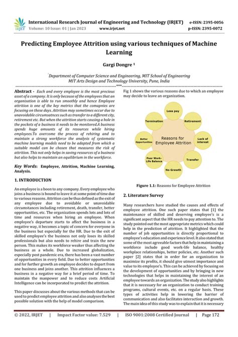 predicting employee attrition using various techniques of machine learning pdf