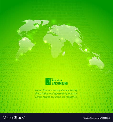 Free Abstract Binary Code Background With World Map Vector Image