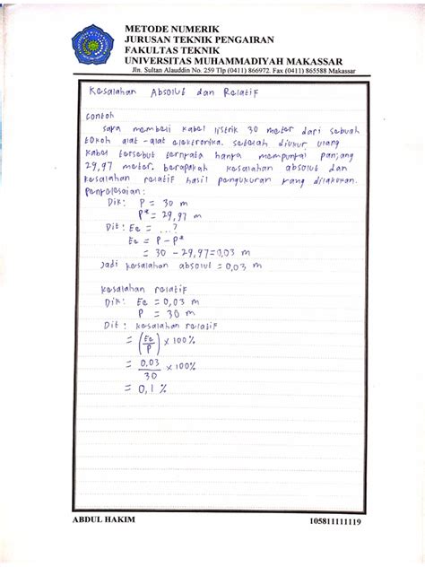 Tugas Metode Numerik Pdf