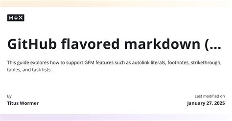 github flavored markdown gfm mdx
