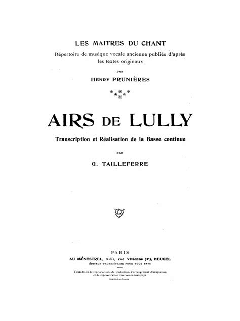 Lully Arias Pdf