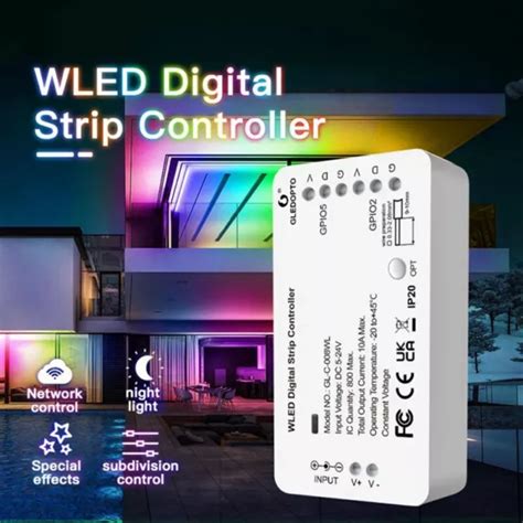 WLED RGB RGBW Digital Strip Controller Supports WS SK SM P PicClick AU