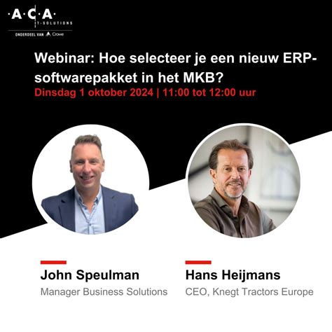Webinar Hoe Selecteer Je Een Nieuw Erp Softwarepakket In Het Mkb