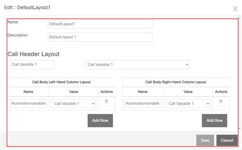 Edit A Call Variable Layout