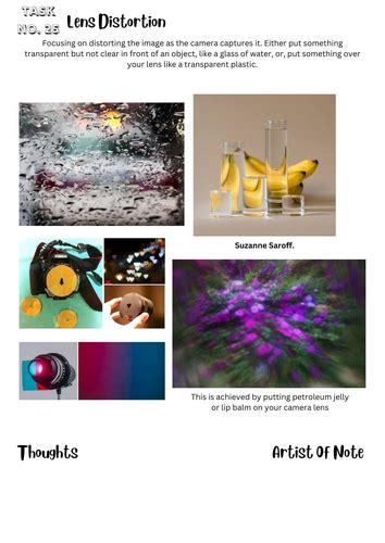 Lens Distortion Task Sheet Teaching Resources