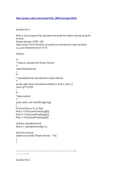 Java Programs For Basic Calculations Pdf Method Computer