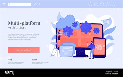 Cross Platform Programming Concept Landing Page Stock Vector Image Art Alamy