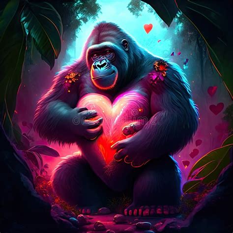 Heart Gorilla Stock Illustrations 337 Heart Gorilla Stock