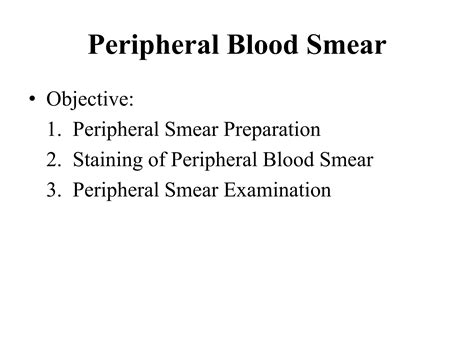 Peripheral Blood Smear Examination Pptx