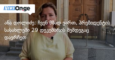 ანა დოლიძე ჩვენ მზად ვართ პრეზიდენტის სასახლეში 29 დეკემბრის შემდეგაც დავრჩეთ