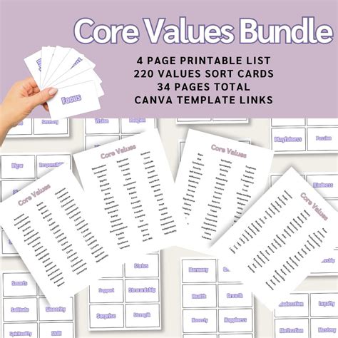 Core Values Bundle Therapy Printables Dbt Cbt Ifs And Emdr