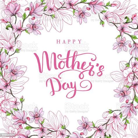 해피 어머니의 날입니다 어머니의 날 인사말 카드입니다 꽃 배경입니다 벡터 일러스트 레이 션 어버이날에 대한 스톡 벡터 아트 및 기타 이미지 Istock